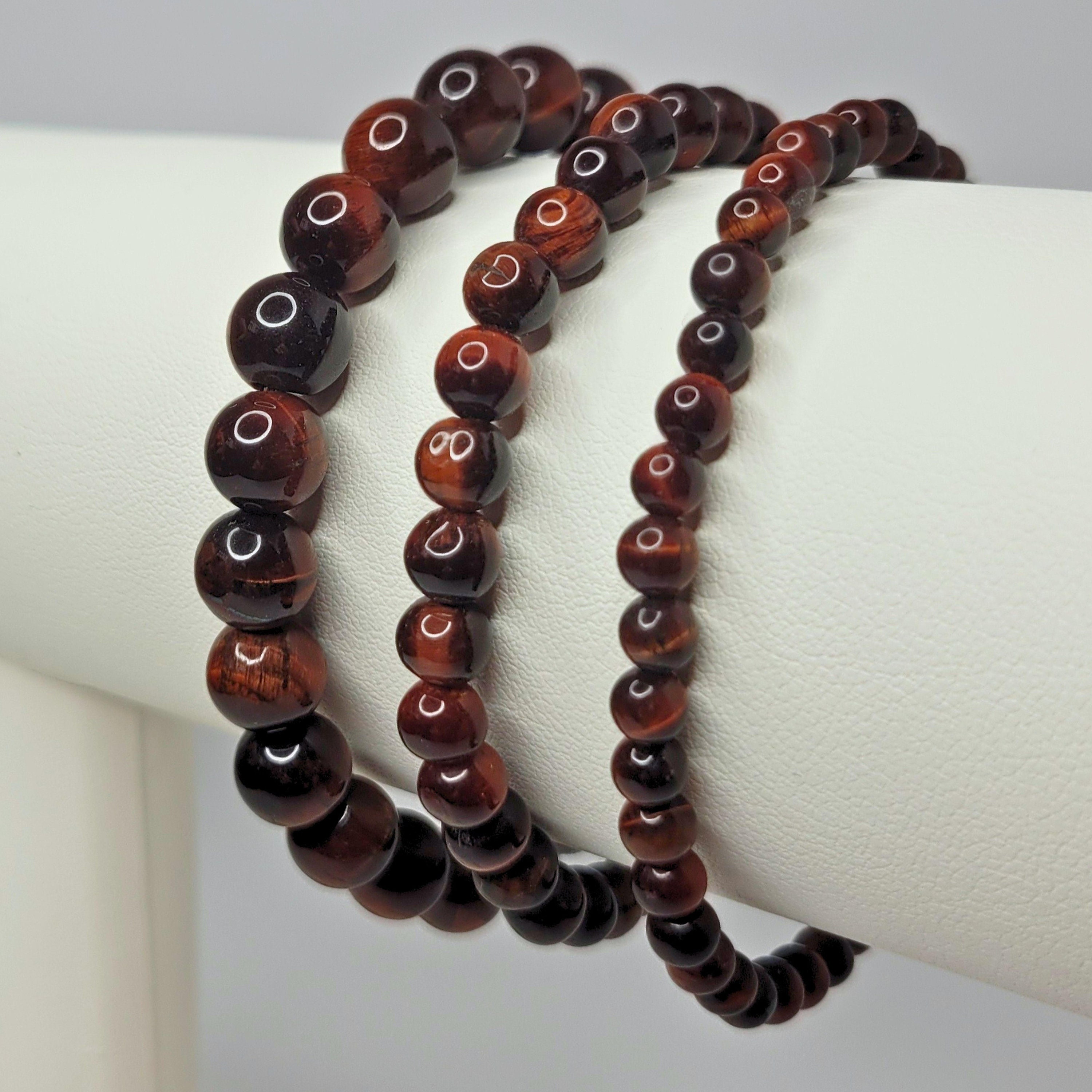 Red Tiger Eye Bracelet Beaded Bracelet Crystal Bracelet Gemstone ...