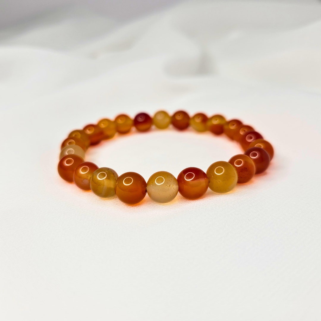 Red Agate Bracelet Beaded Bracelet Crystal Bracelet - Etsy UK