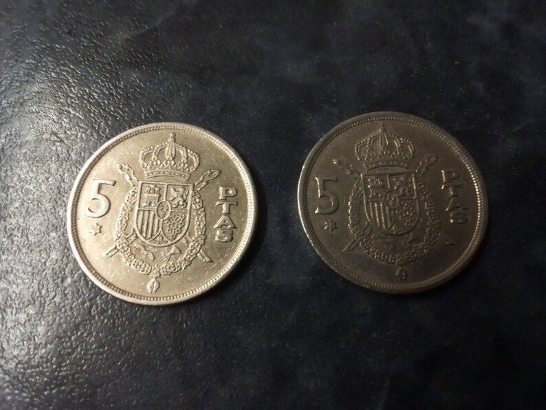 1975 5 PTAS Coin - Etsy