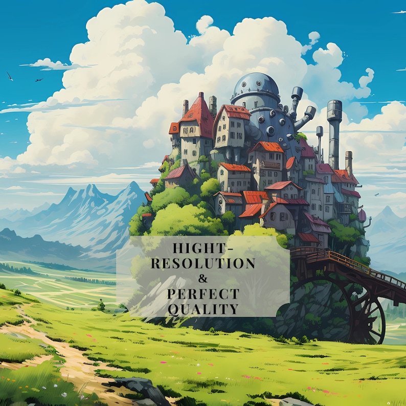 Samsung Frame TV Art, Howl's Moving Castle, Ghibli Studio Castle, Frame ...