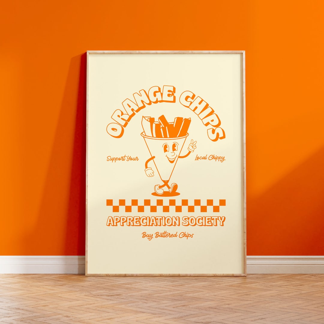 Orange Chips Wall Art, Birmingham UK Poster, Black Country Gifts, West ...