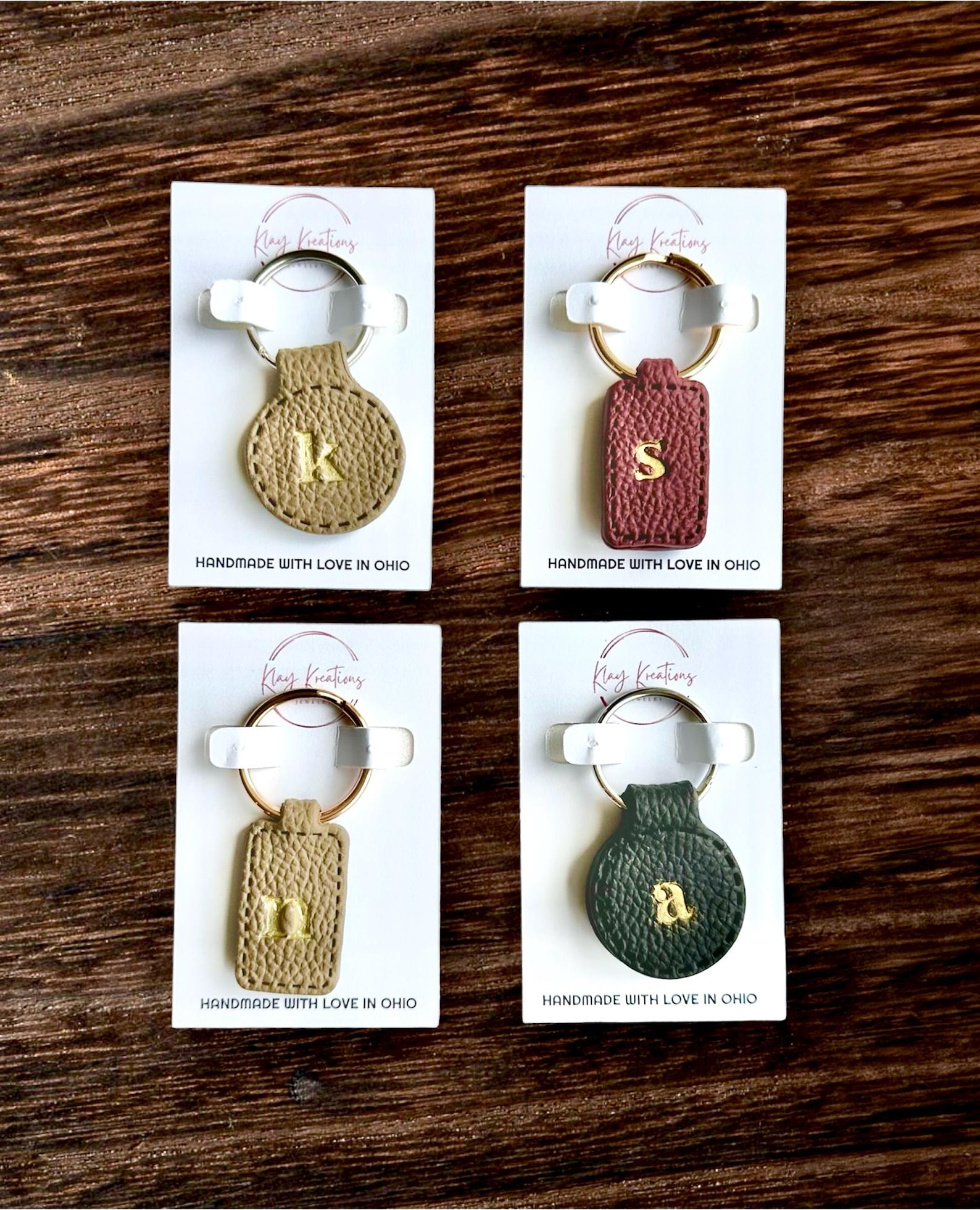 Personalized Faux Leather Key Ring: Polymer Clay Initial Keychain - Etsy