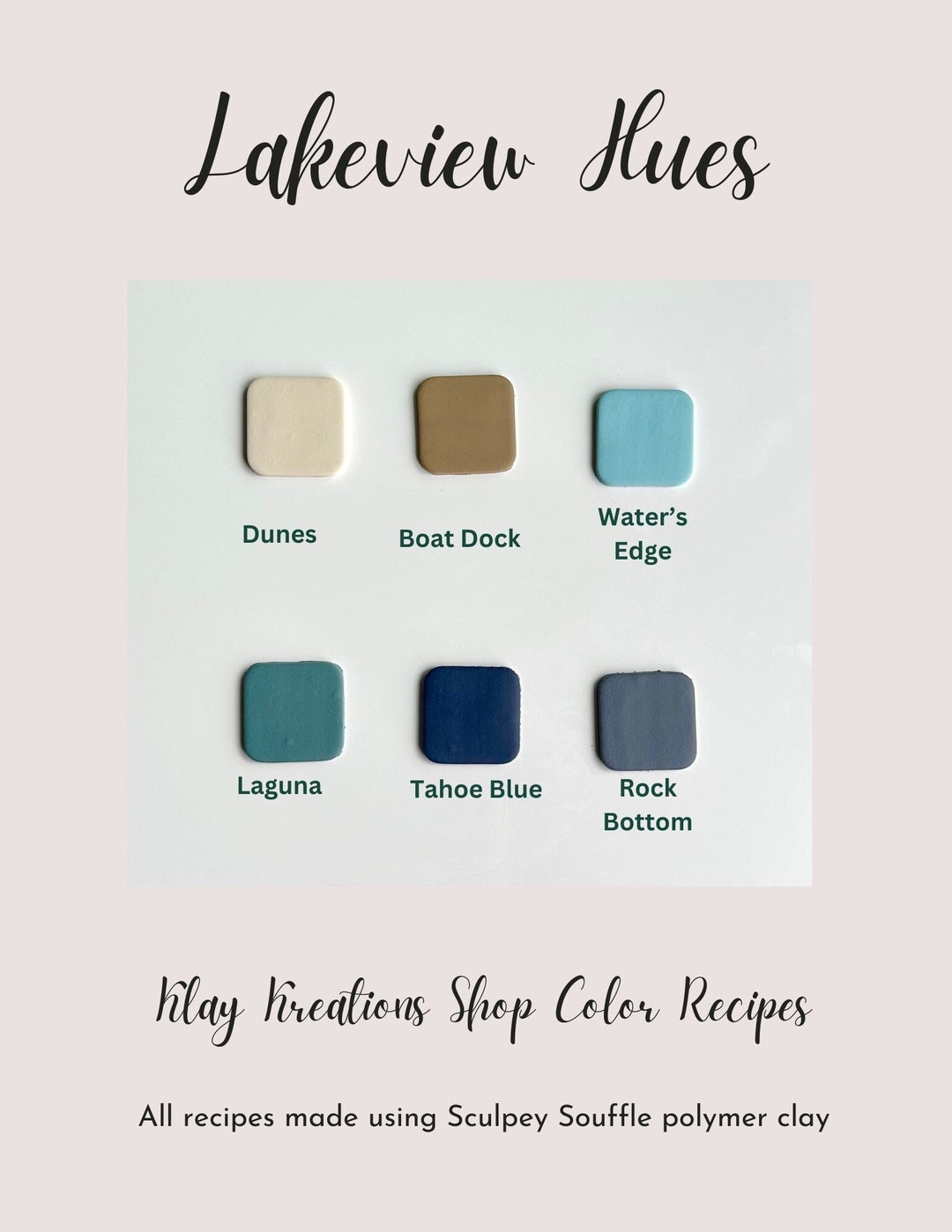 Lakeview Hues Sculpey Souffle Color Recipes - Lake House Inspired Color ...
