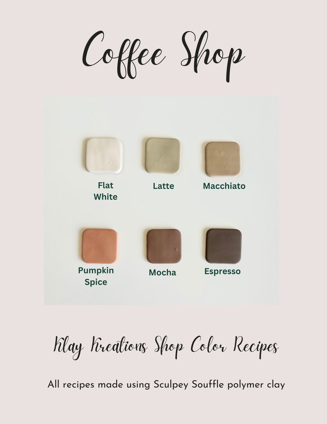 Coffee Shop Sculpey Souffle Color Recipes - Java Inspired Coffee House ...