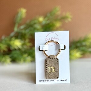 Personalized Faux Leather Key Ring: Polymer Clay Initial Keychain - Etsy