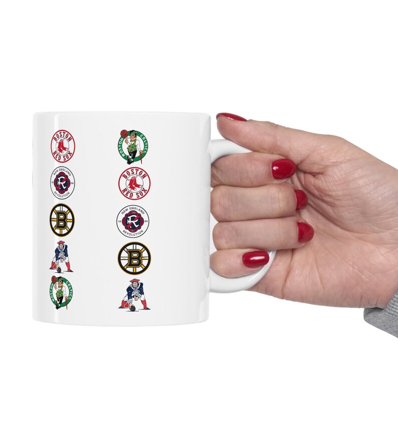 Boston Sports Logos Coffee Mug patriots, Celtics, Bruins, Red Sox ...