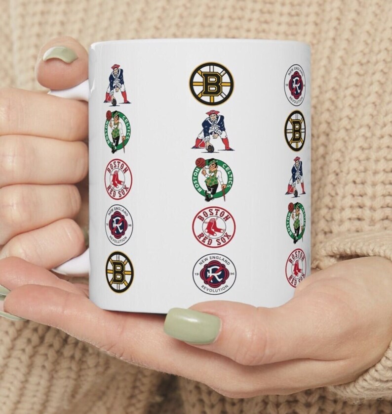 Boston Sports Logos Coffee Mug patriots, Celtics, Bruins, Red Sox ...