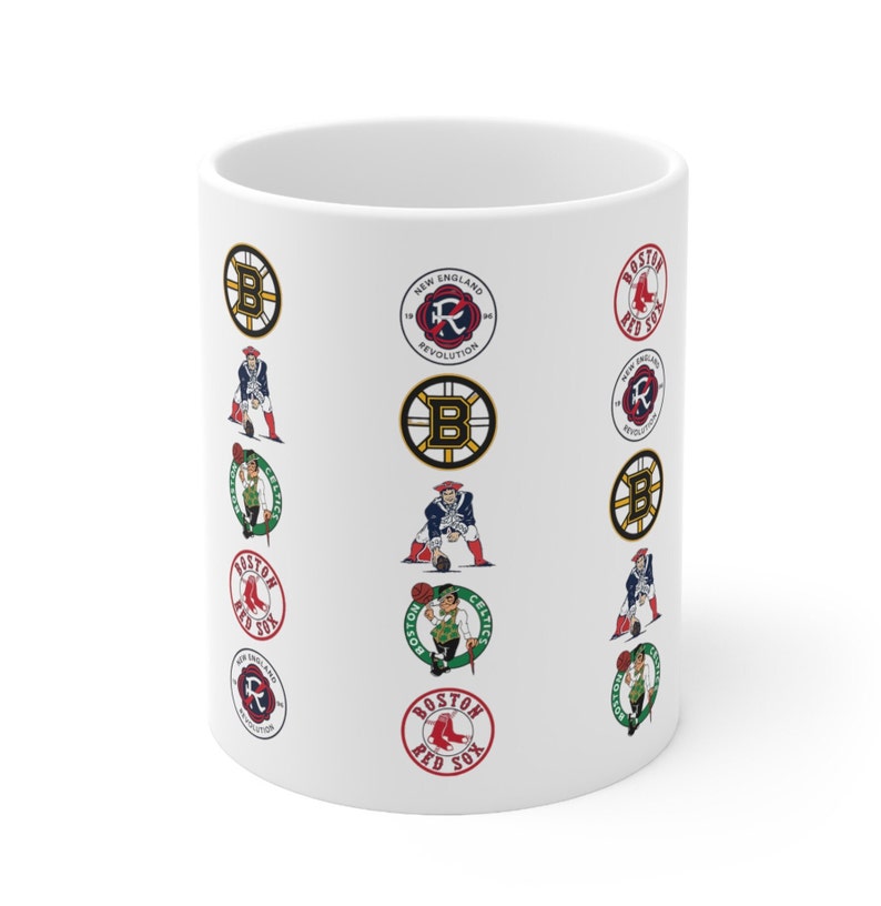 Boston Sports Logos Coffee Mug patriots, Celtics, Bruins, Red Sox ...