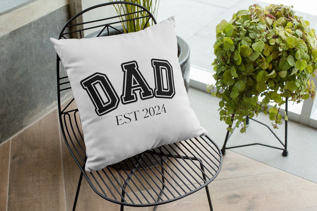 Custom Dad Est Pillow With Kids Name, Personalized Dad Gift, Father's ...