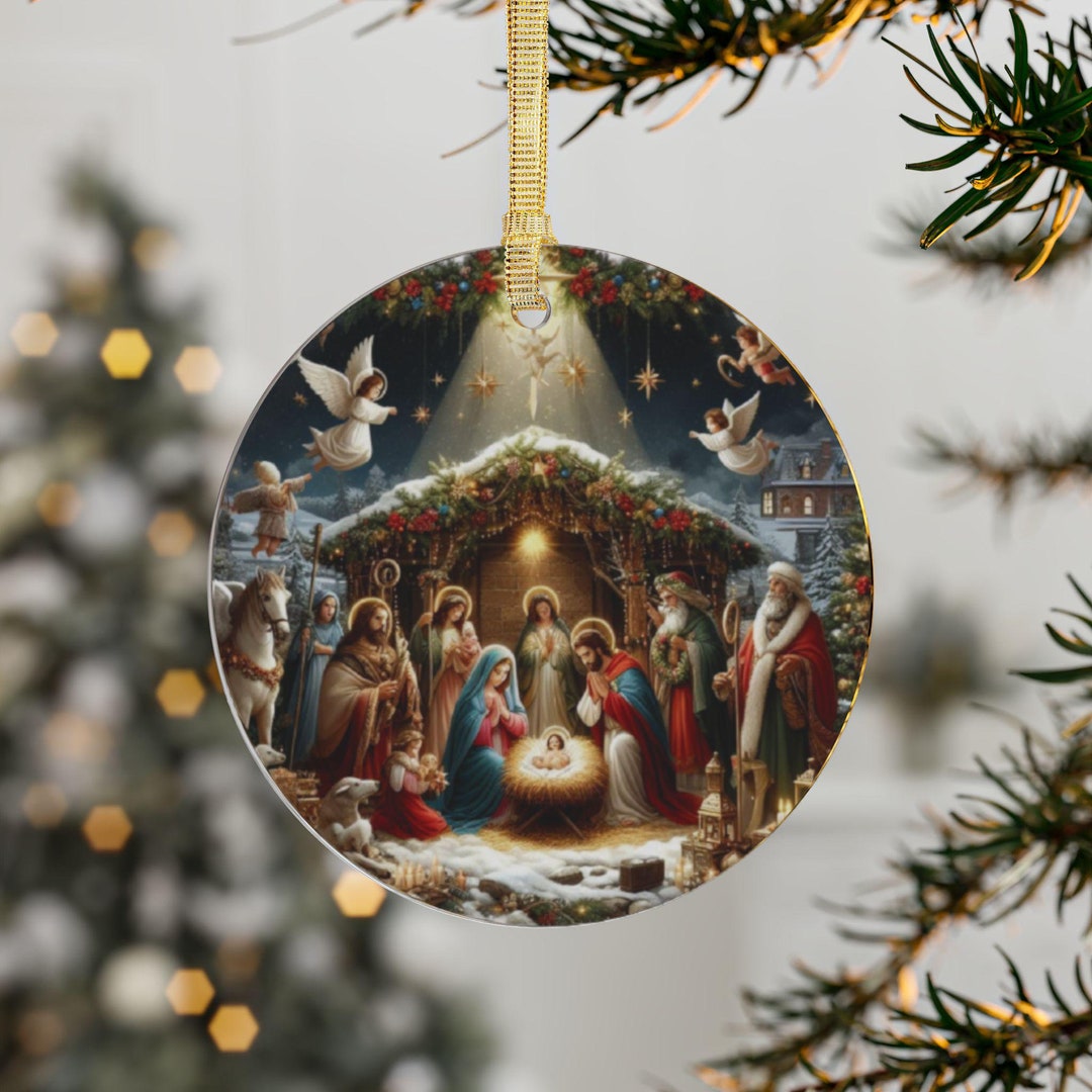 Christmas Nativity Scene Ornament Gift, Jesus Christian Ornament ...