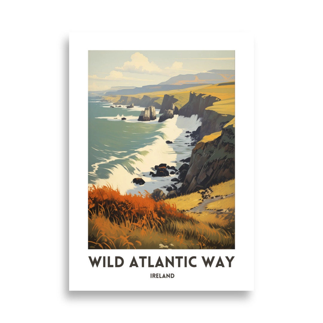 Wild Atlantic Way Travel Poster - Etsy
