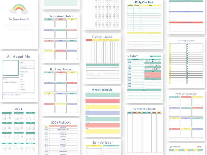 2024 ADHD Planner for Kids - Daily Routines Child-friendly Organization ...