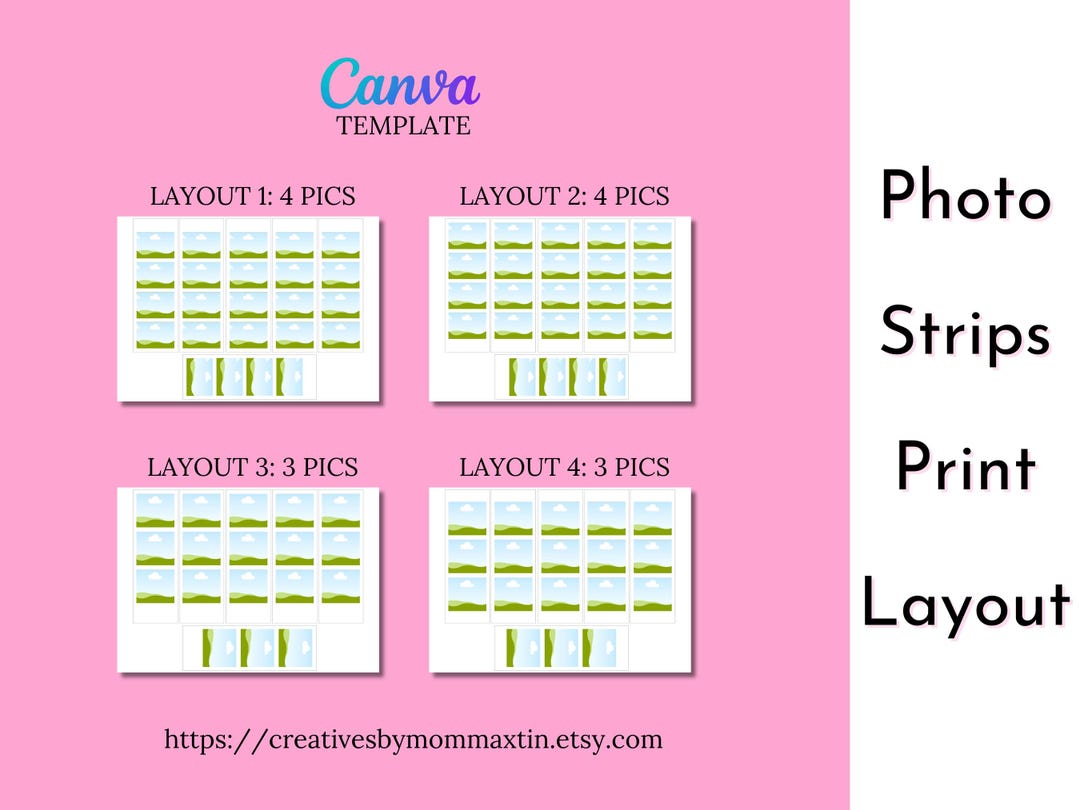 Photo Strips Canva Template: 4 Layouts + Collage (instant Download) - Etsy