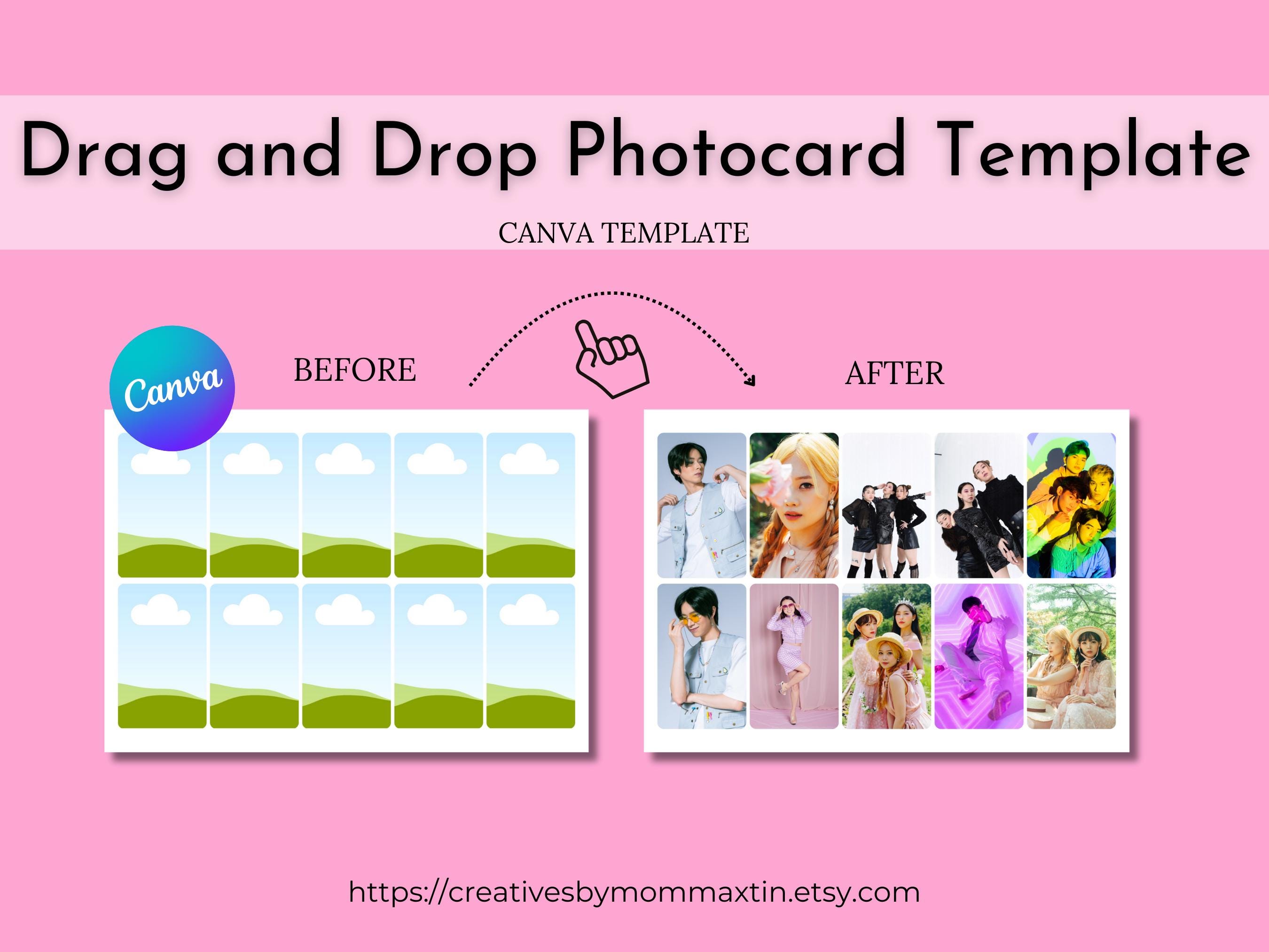 A4 Kpop Digital Photocard Canva Template | Fan Personalized Custom ...