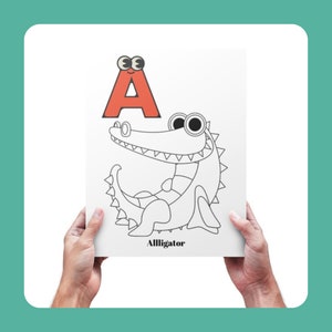 Printable Alphabet Coloring Pages for Kids / Digital Animal Alphabet ...