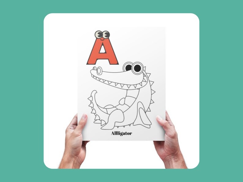 Printable Alphabet Coloring Pages for Kids / Digital Animal Alphabet ...