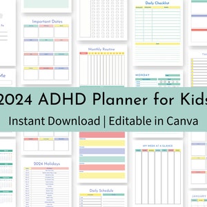 2024 ADHD Planner for Kids - Daily Routines Child-friendly Organization ...
