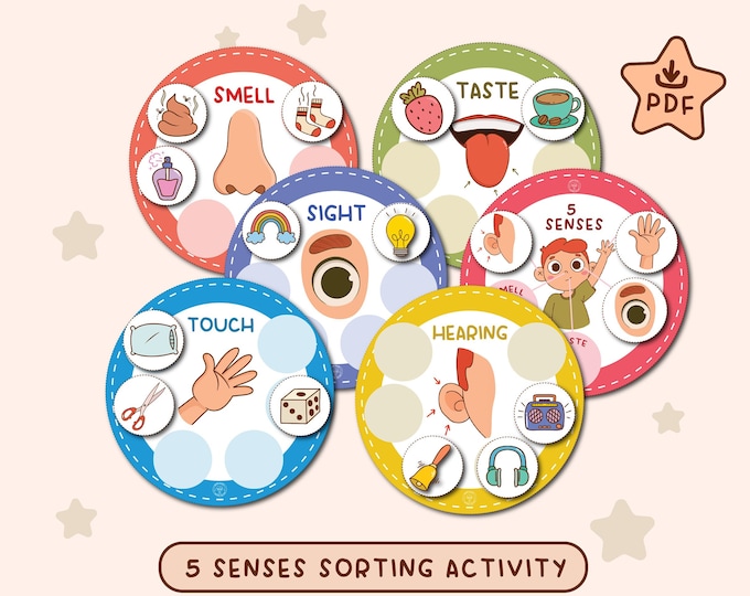Five Senses Sorting Activity Printable/ Preschool Five Senses for ...