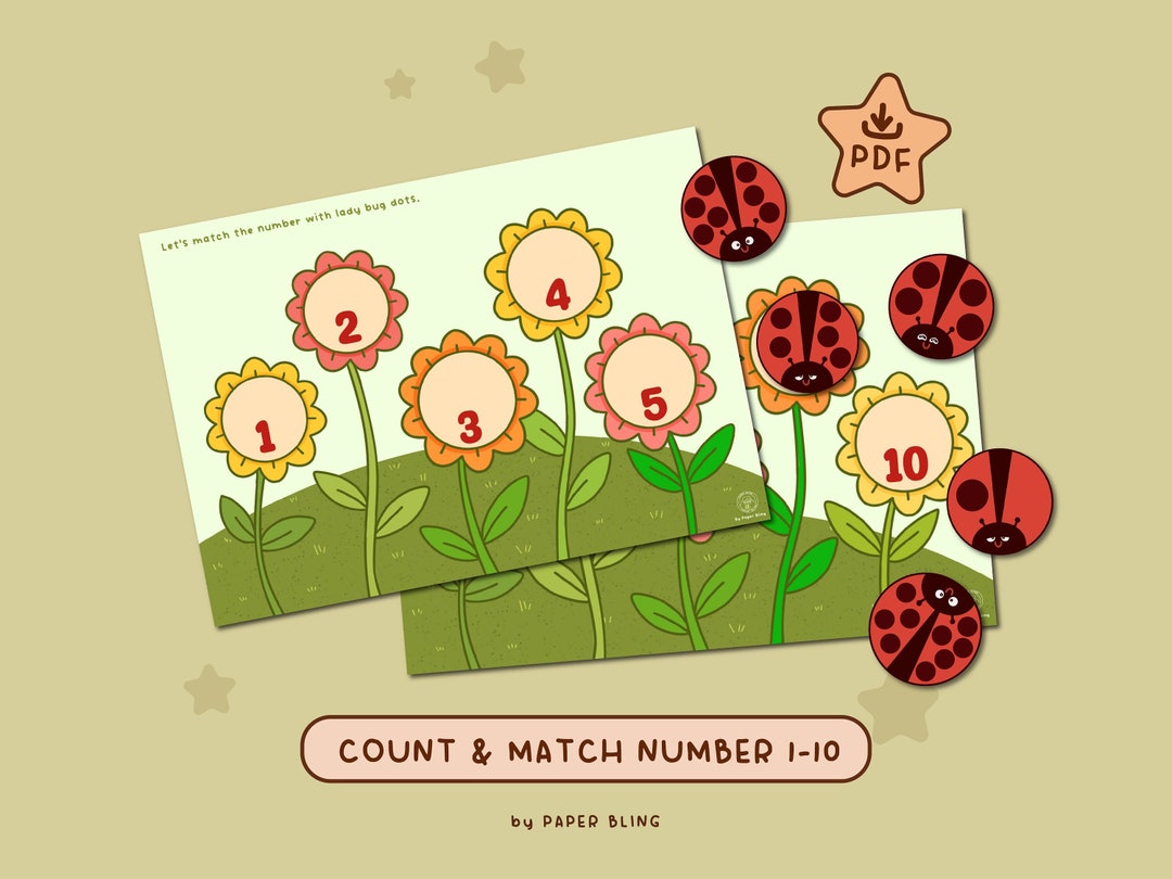 Number Counting Activity Montessori Number Count Printable Math Count ...
