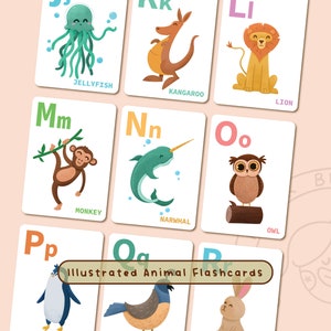 Animal Alphabet Flashcards: Montessori ABC Printable (digital Download ...