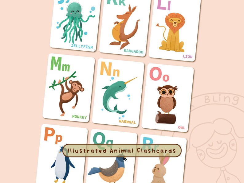 Animal Alphabet Flashcards: Montessori ABC Printable (digital Download ...