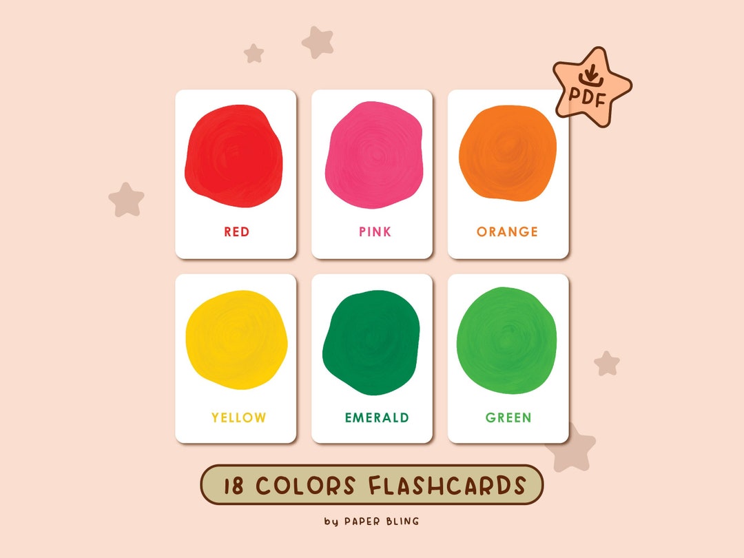 Color Flash Cards Montessori Materials Learn Colors Flashcards ...
