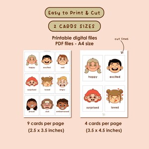 Feelings Flash Cards Emotional Flashcards Montessori Materials ...