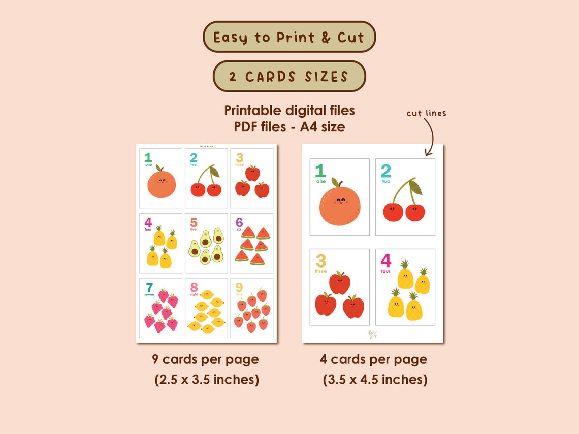Number Flash Cards Homeschool Counting Flashcards Number 1-10 ...