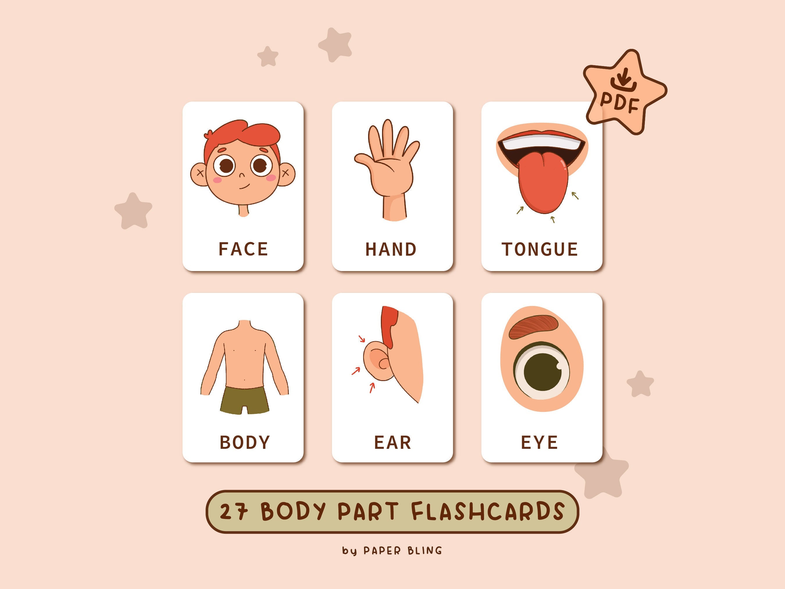 Tarjetas Partes Del Cuerpo Para Imprimirpdf Cuerpo Humano Para Nios