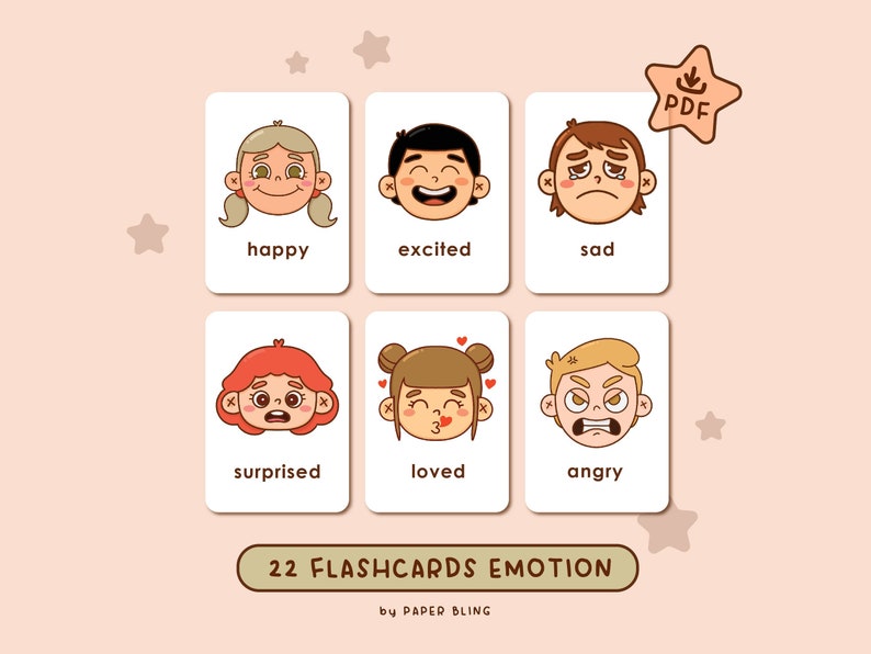 Feelings Flash Cards Emotional Flashcards Montessori Materials ...