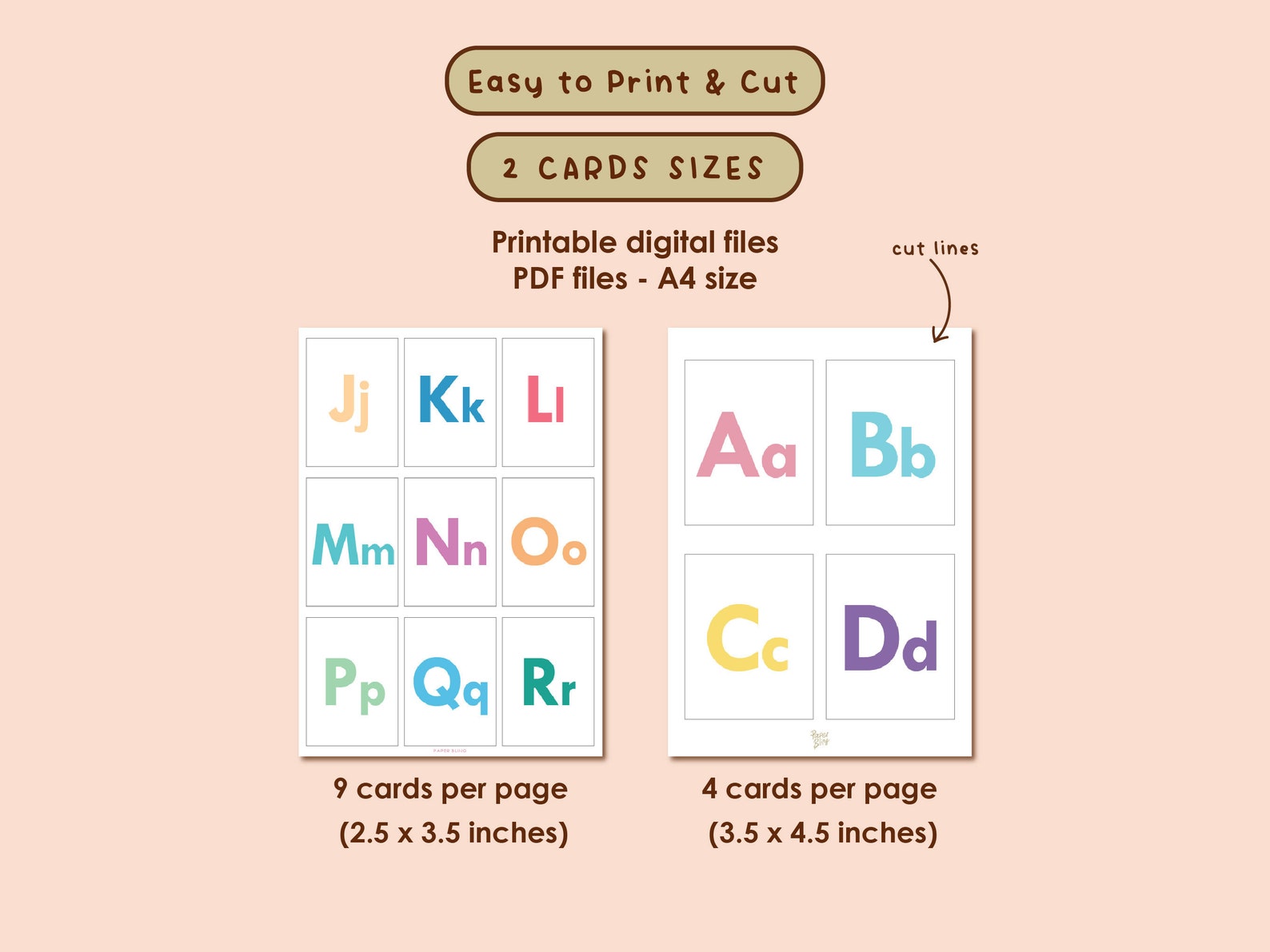 Alphabet Flash Cards ABC Flashcards Educational Printable Learn ABC ...