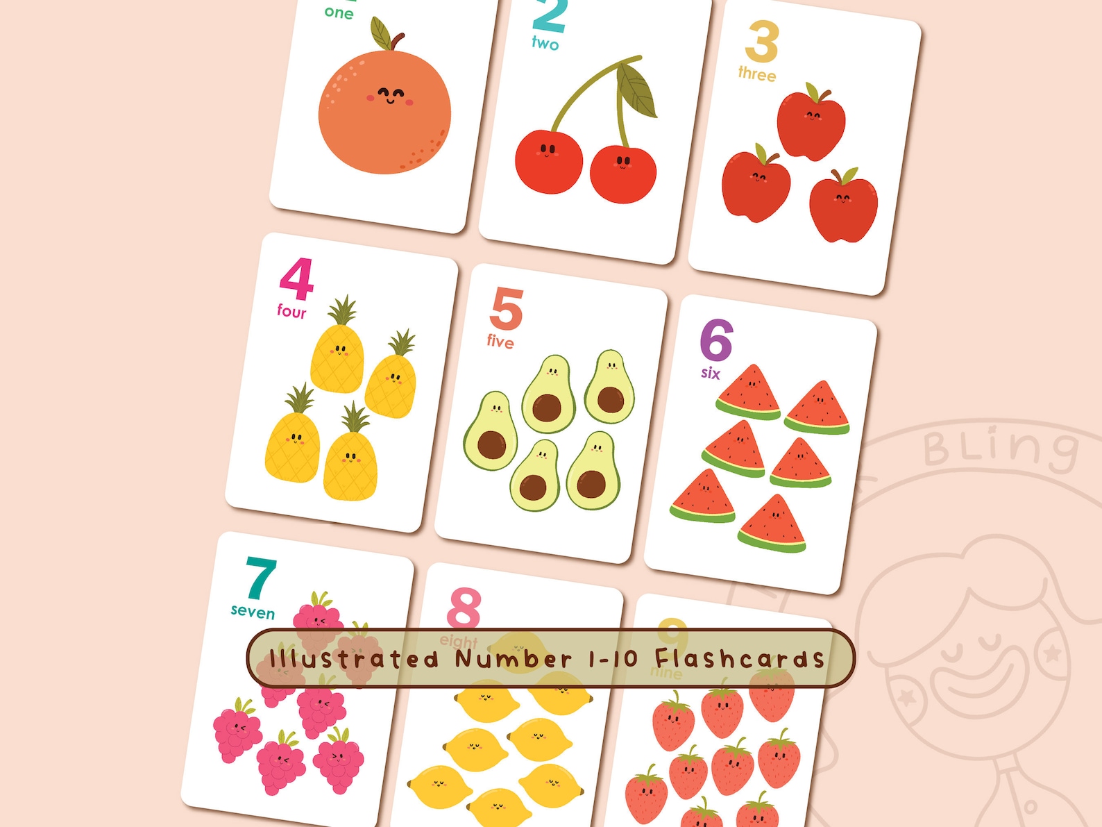 Number Flash Cards Homeschool Counting Flashcards Number 1-10 ...