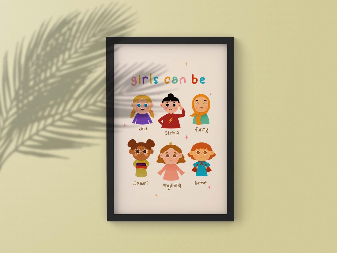 Girls Can Be Printable, Children Wall Art, Girls Bedroom Decor, Girls ...