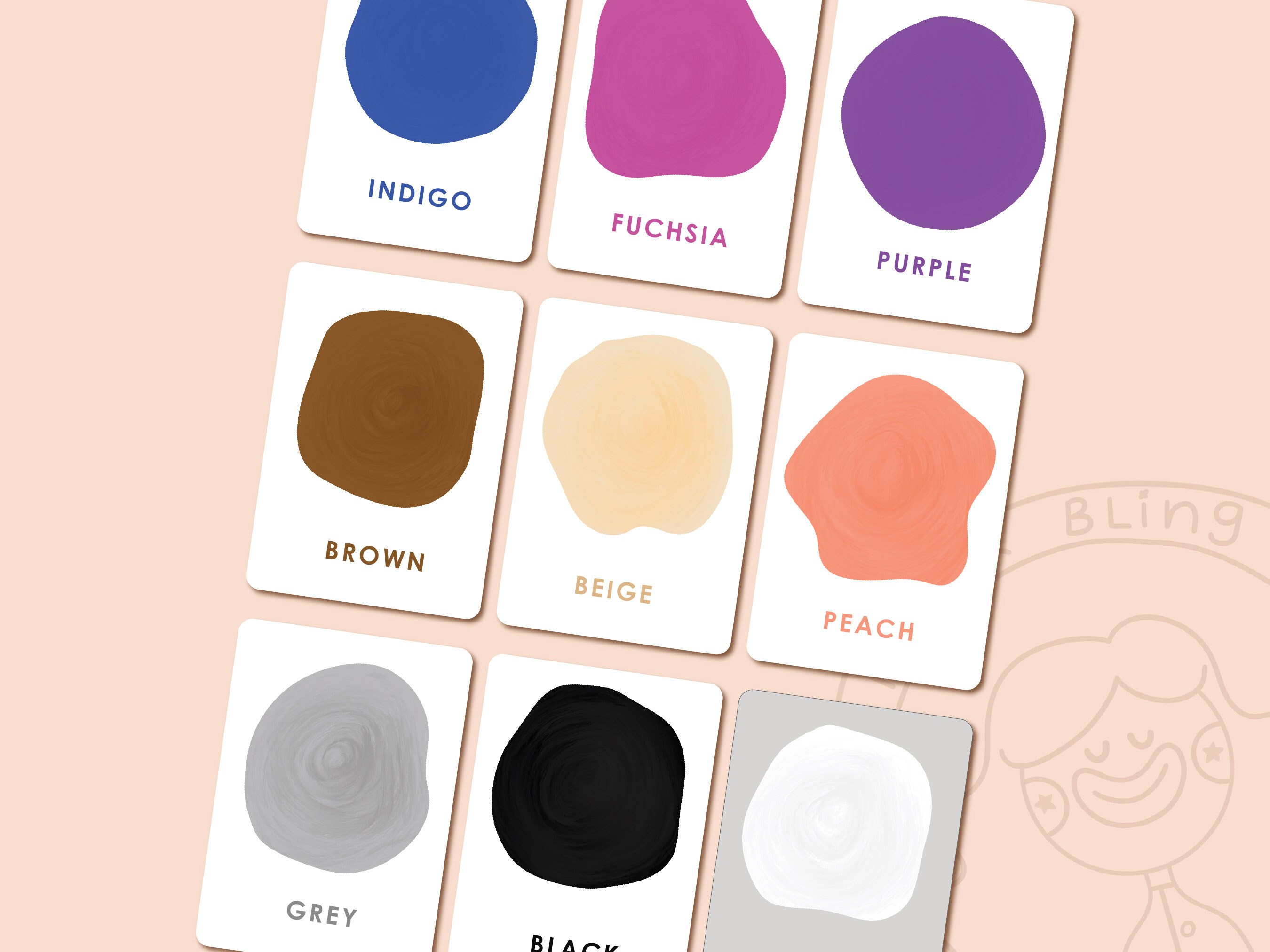 Color Flash Cards Montessori Materials Learn Colors Flashcards ...