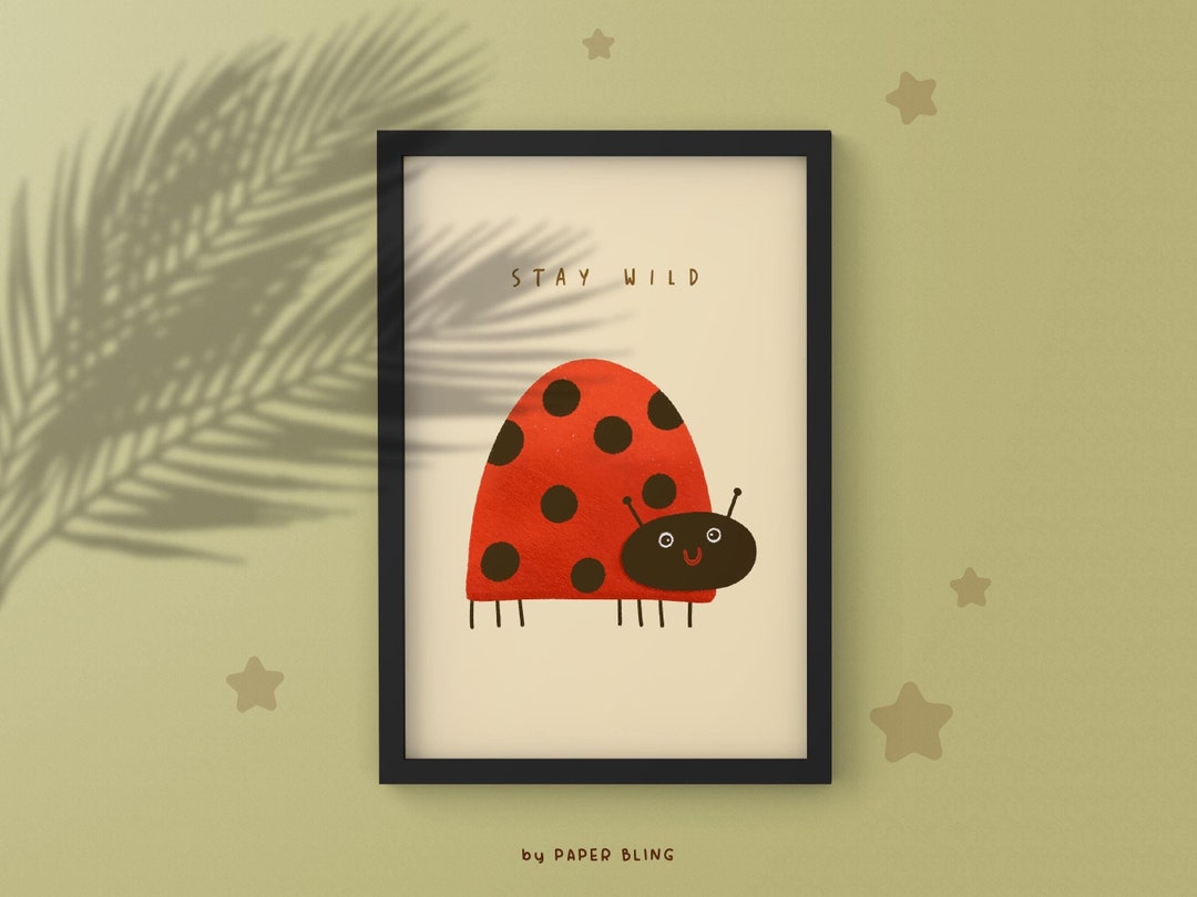 Lady Bug Poster, Kids Wall Art, Nursery Wall Art, Nursery Decor, Lady ...