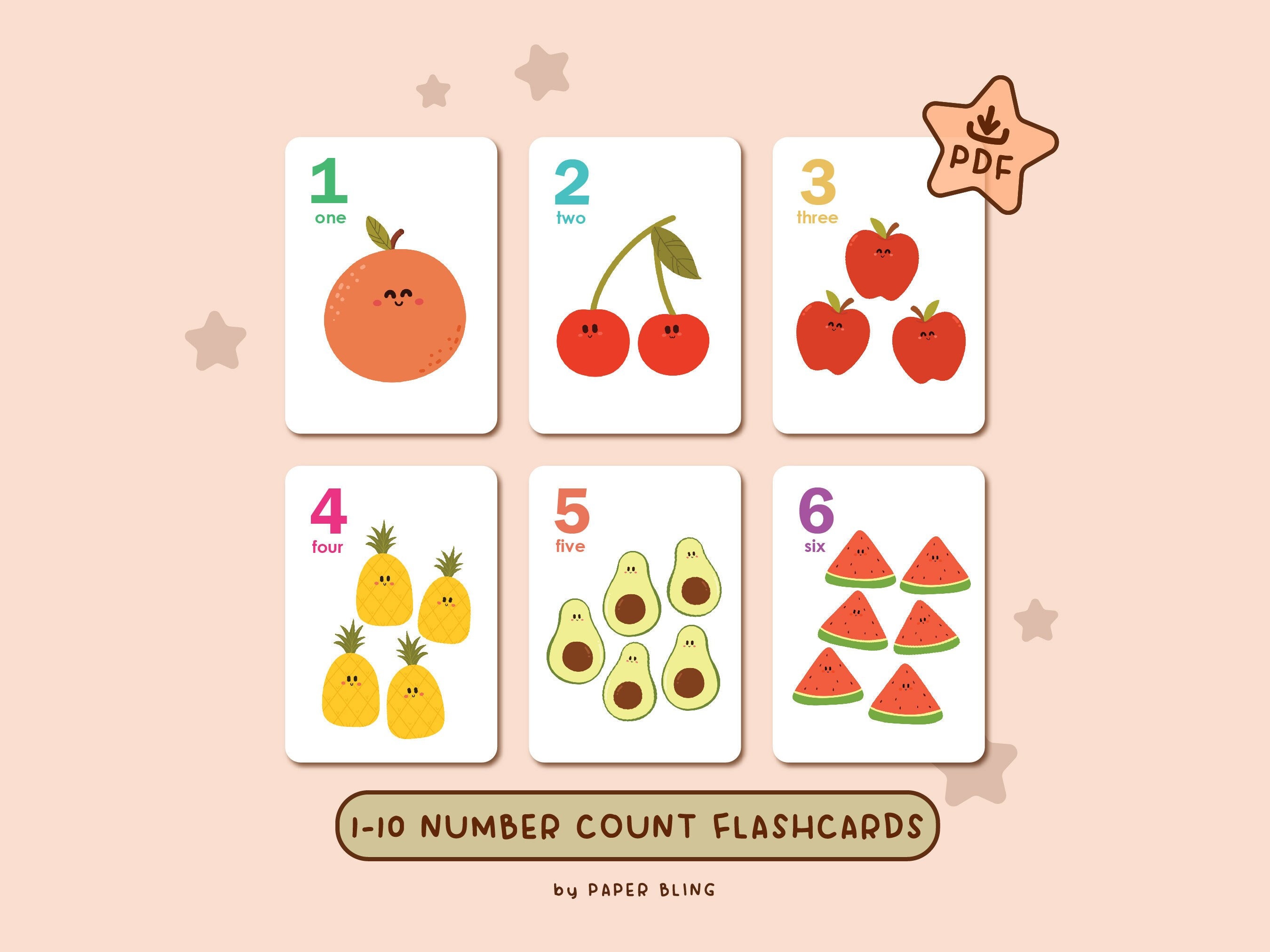 Number Flash Cards Homeschool Counting Flashcards Number 1-10 ...