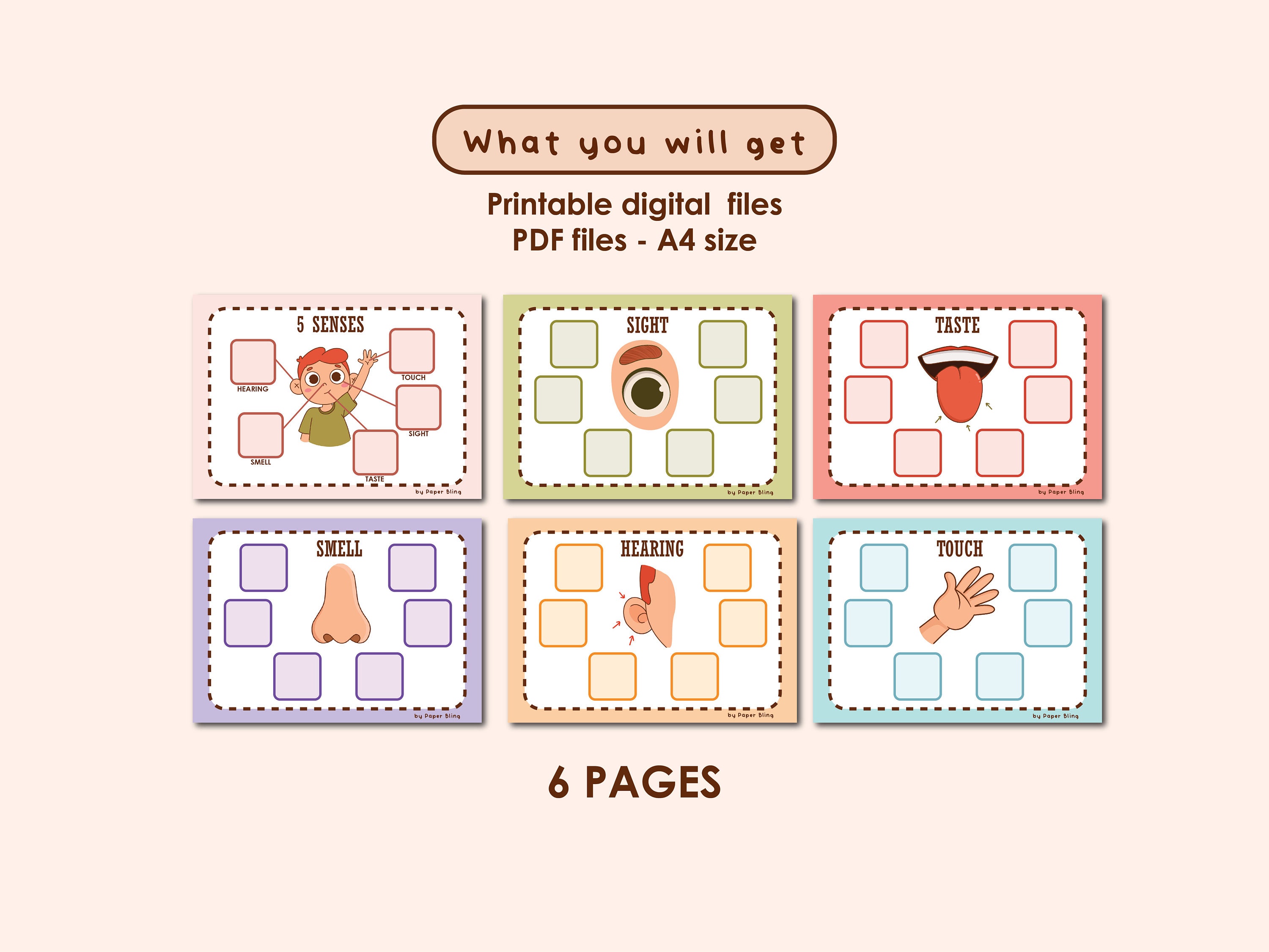 Five Senses Learning Activity Printable Homeschool Resources 5 Senses ...