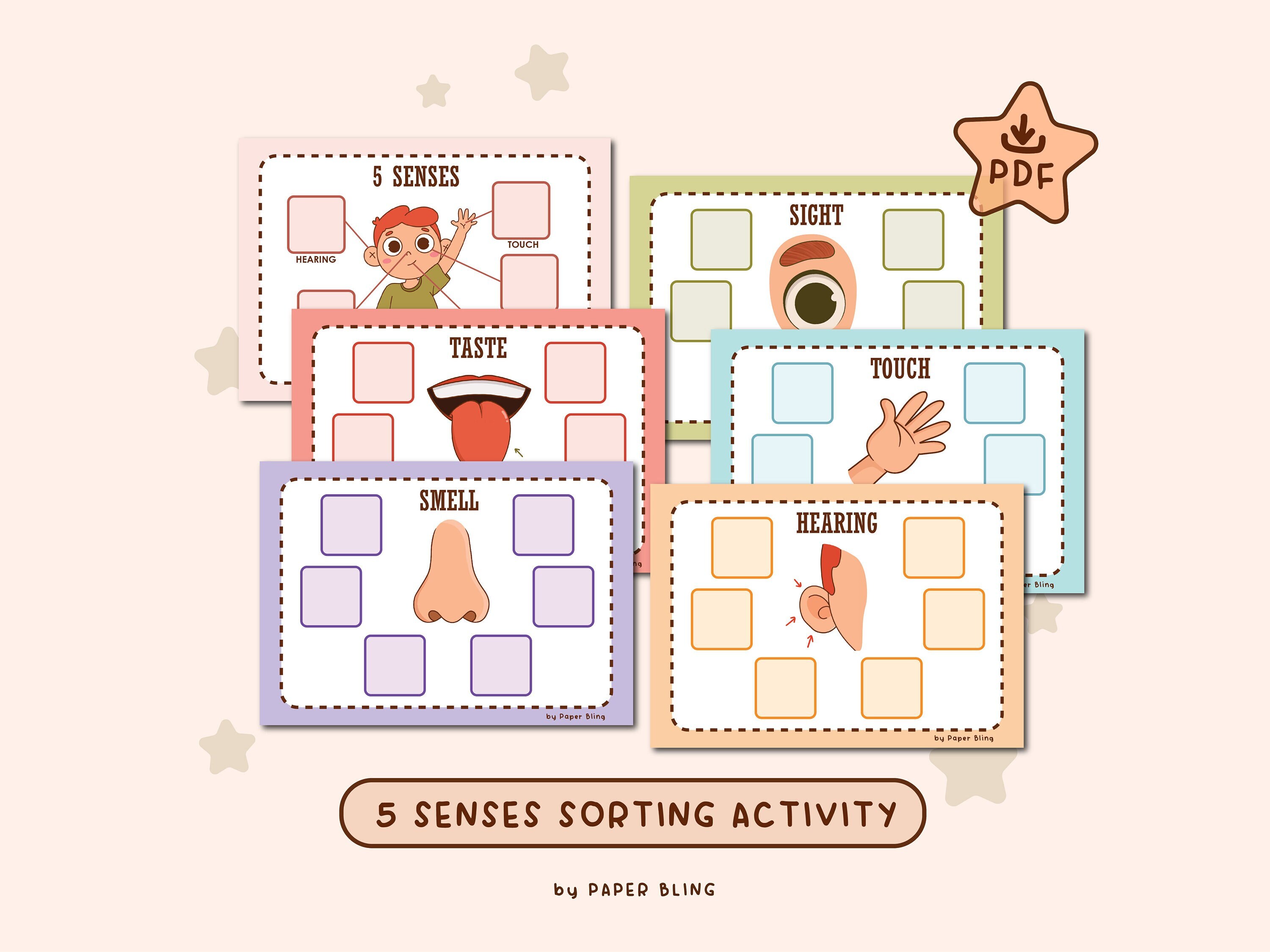 Five Senses Learning Activity Printable Homeschool Resources 5 Senses ...