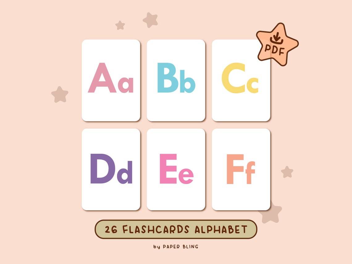Alphabet Flash Cards ABC Flashcards Educational Printable Learn ABC ...