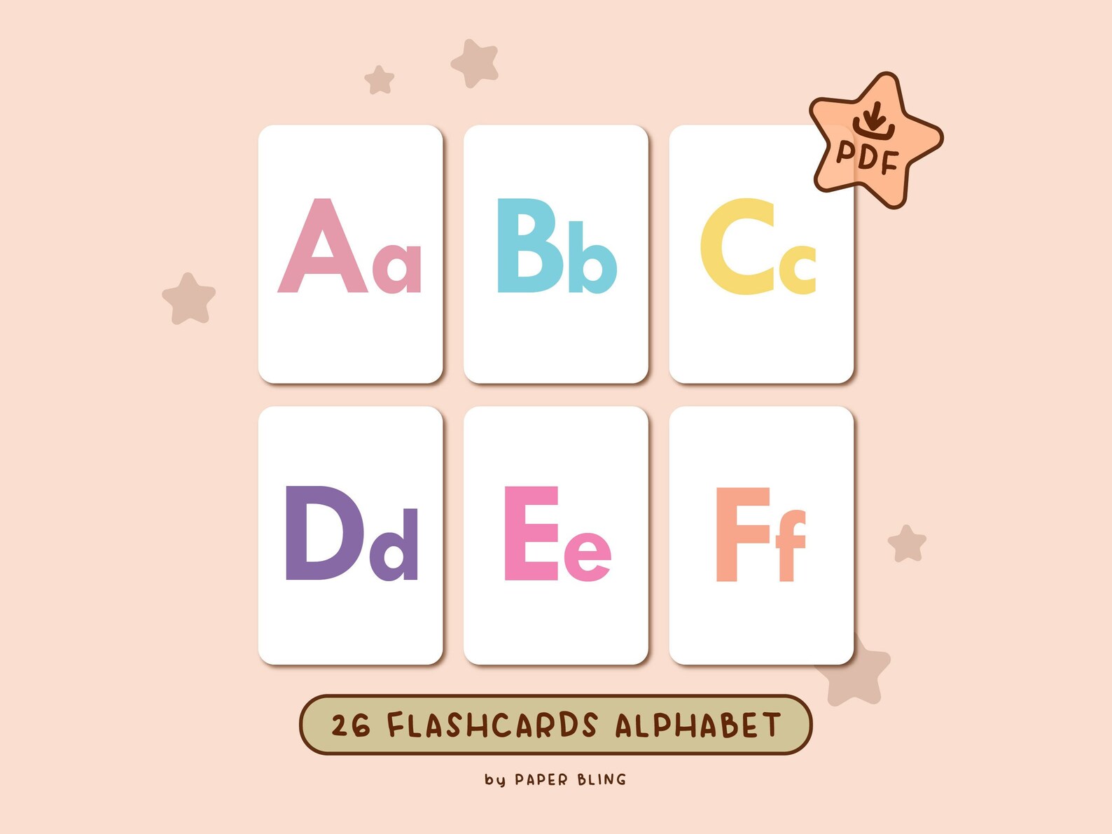Alphabet Flash Cards ABC Flashcards Educational Printable Learn ABC ...