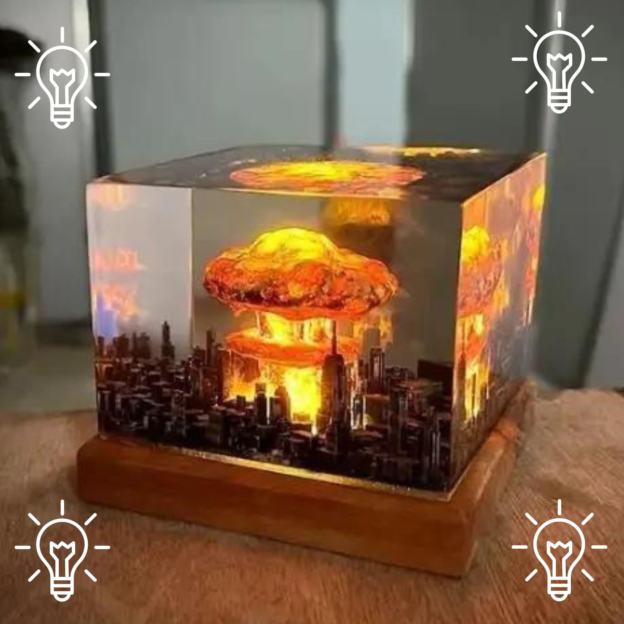 Explosion Nuclear Bomb Resin Lamp, Atomic Bomb Resin Lamp, Diorama ...