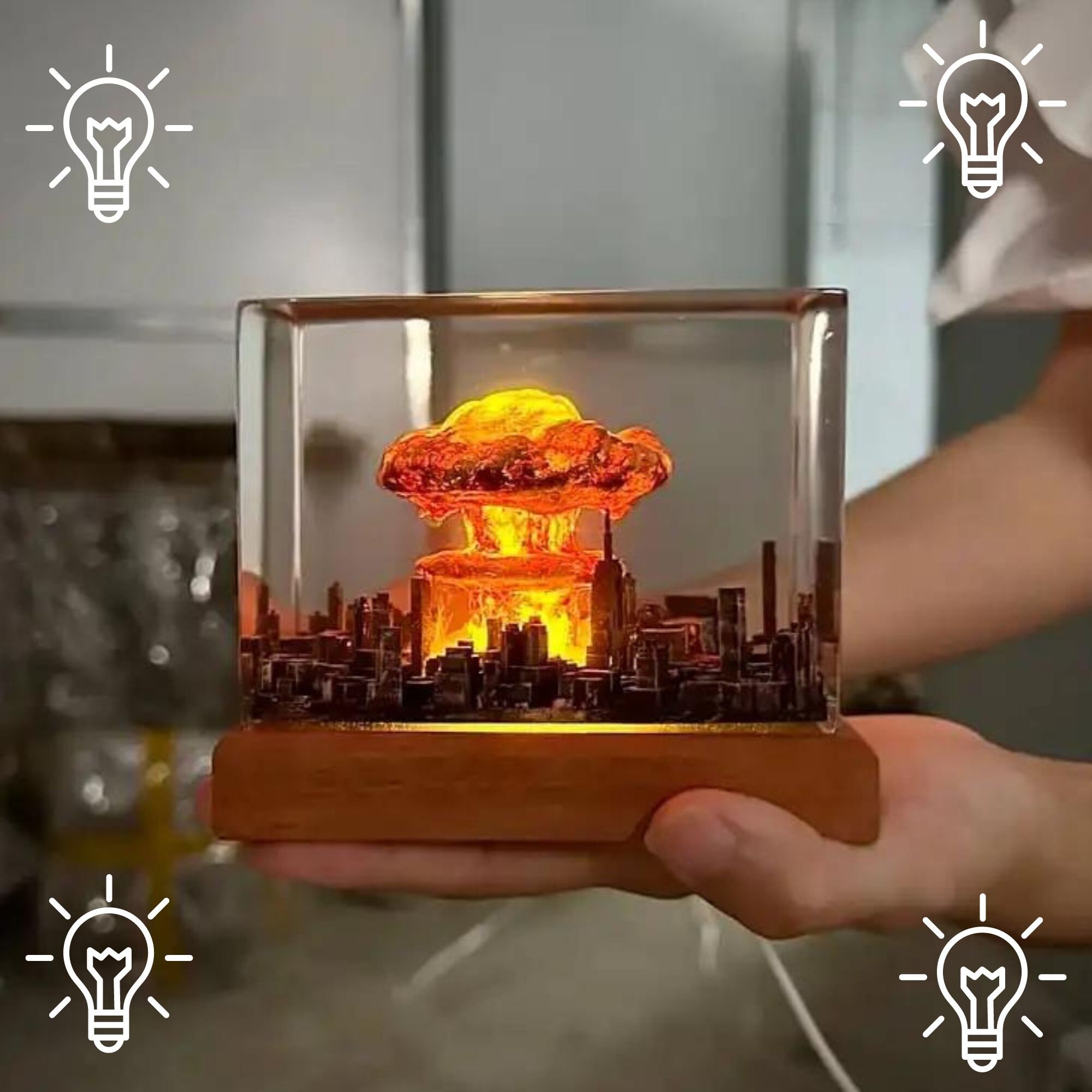 Explosion Nuclear Bomb Resin Lamp, Atomic Bomb Resin Lamp, Diorama ...