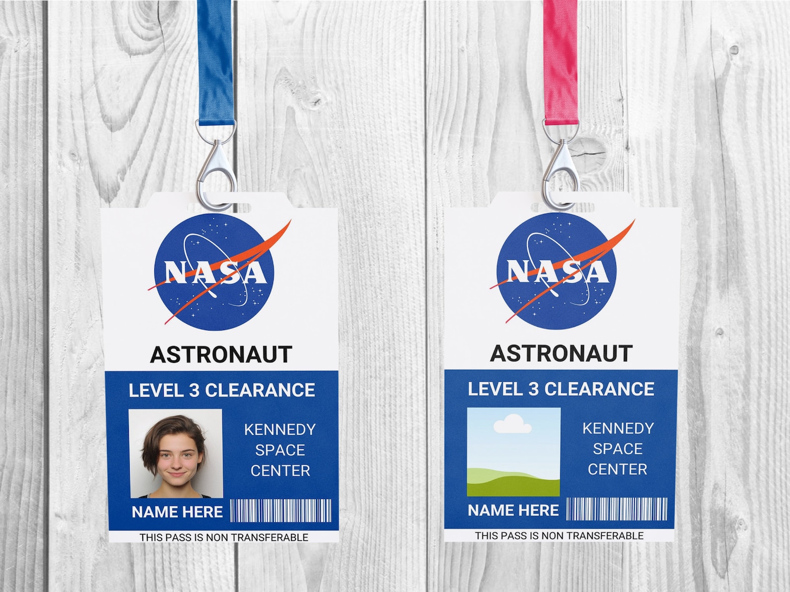 NASA Astronaut ID Badge Template , Name Badge, Space Astronaut Prop for ...