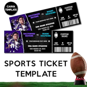 Sports Ticket Template, DIY Sporting Ticket, Custom Sports Ticket Gift ...