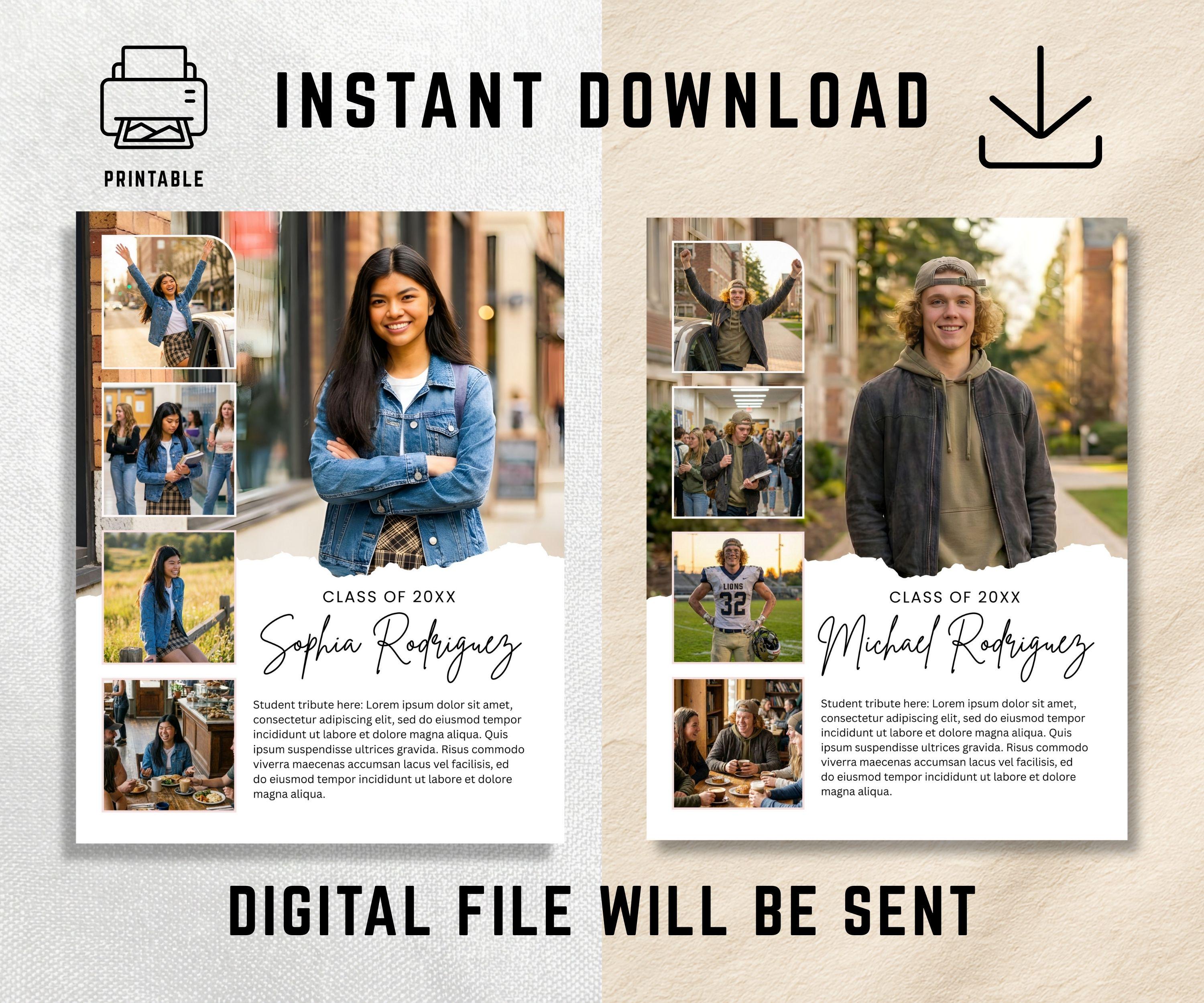 Yearbook Ad Canva Template | Full Page & Quarter Page Graduation ...