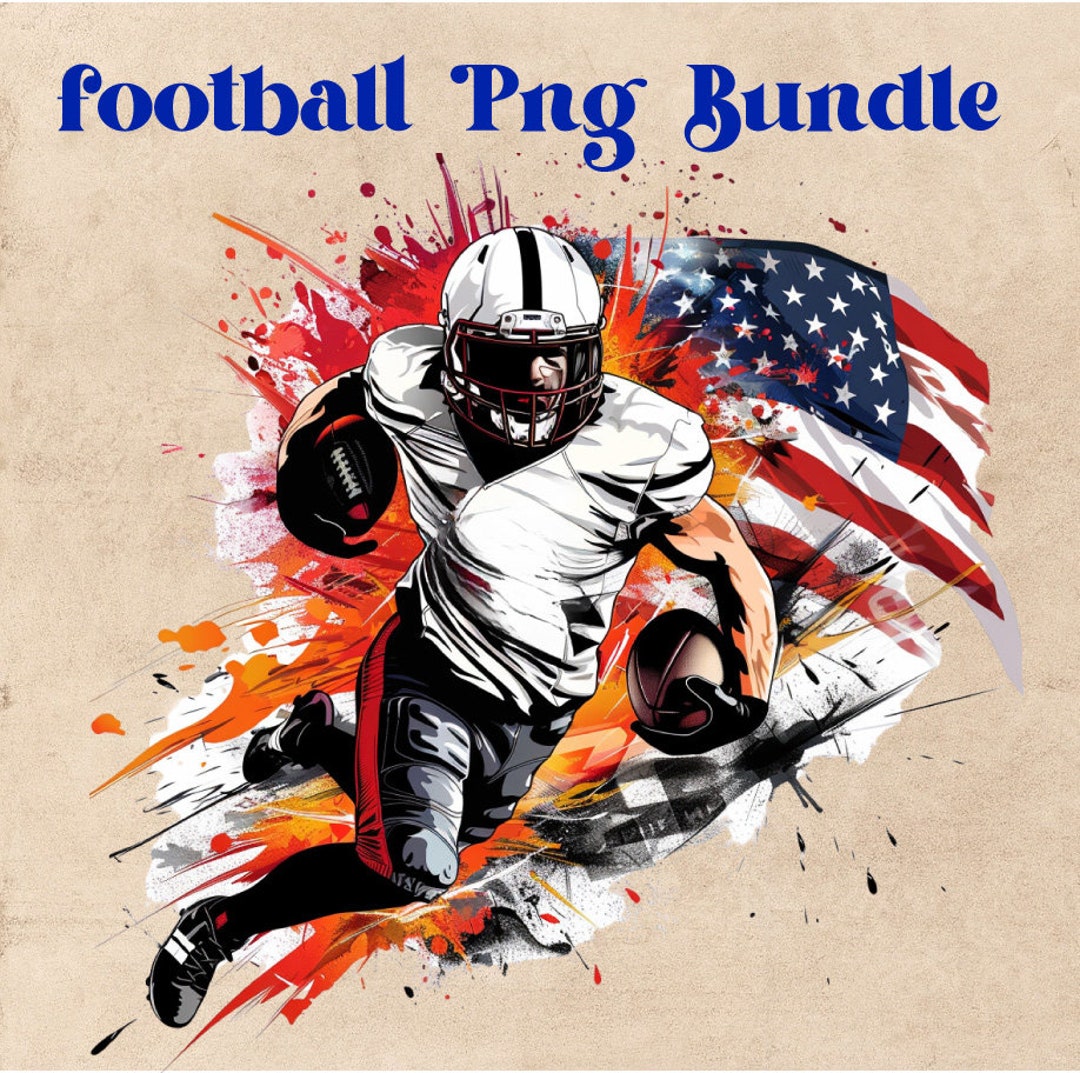 American Football Player Clipart Bundle, Sports Equipment Illustrations ...