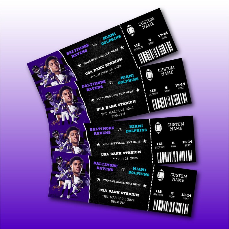 Sports Ticket Template, DIY Sporting Ticket, Custom Sports Ticket Gift ...