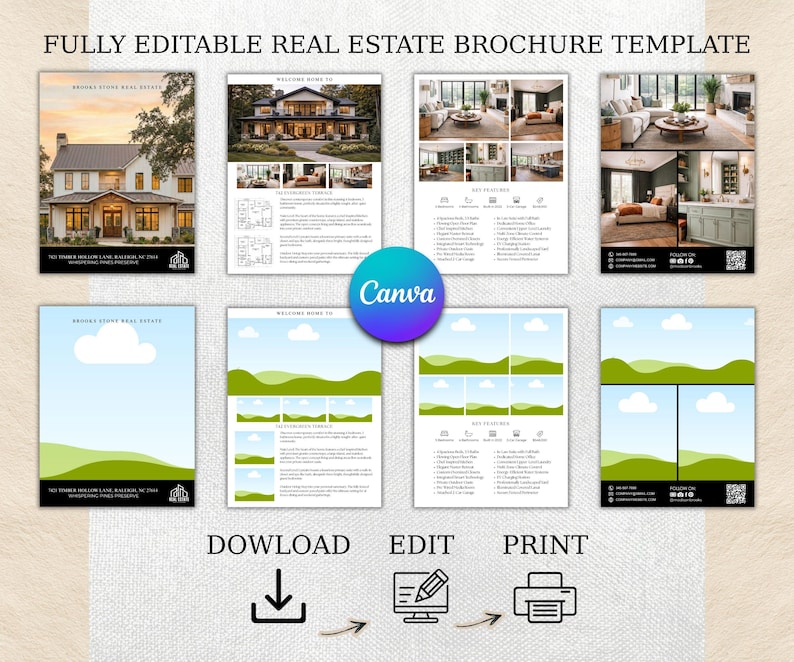 Editable Real Estate Brochure Template for Realtors | Open House Flyer ...