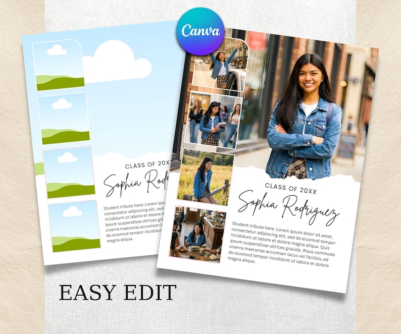 Yearbook Ad Canva Template | Full Page & Quarter Page Graduation ...