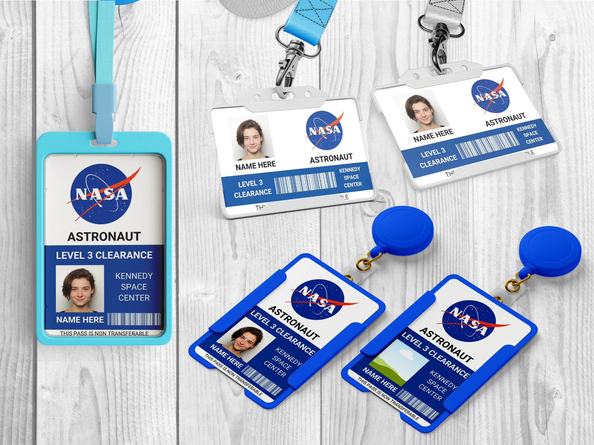 NASA Astronaut ID Badge Template , Name Badge, Space Astronaut Prop for ...